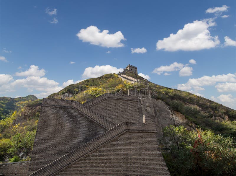 Great Wall of China, North of Beijing Stock Image - Image of hill ...