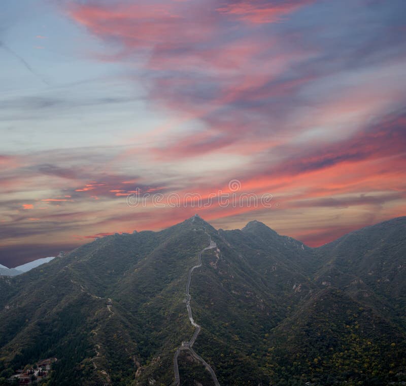 Great Wall of China, North of Beijing Stock Photo - Image of ancient ...