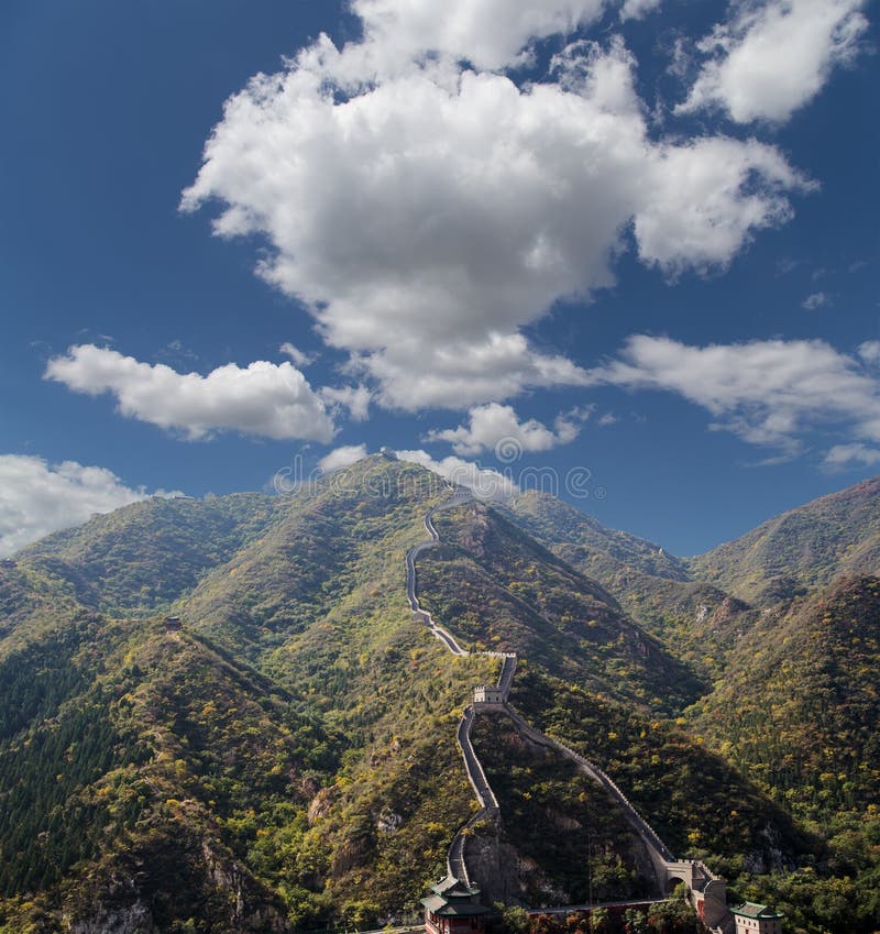 Great Wall of China, North of Beijing Stock Image - Image of lane ...