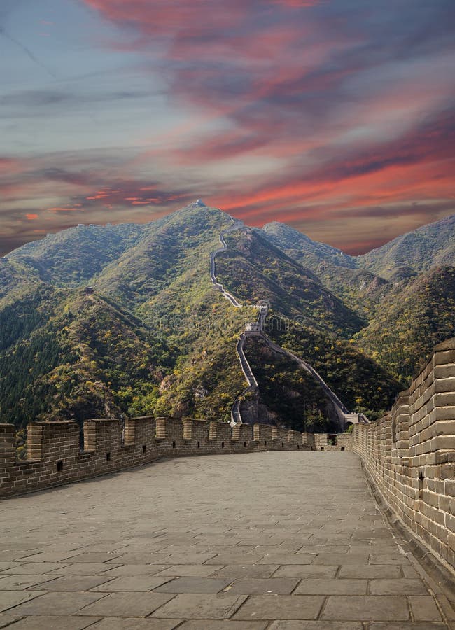 Great Wall of China, North of Beijing Stock Photo - Image of fort ...