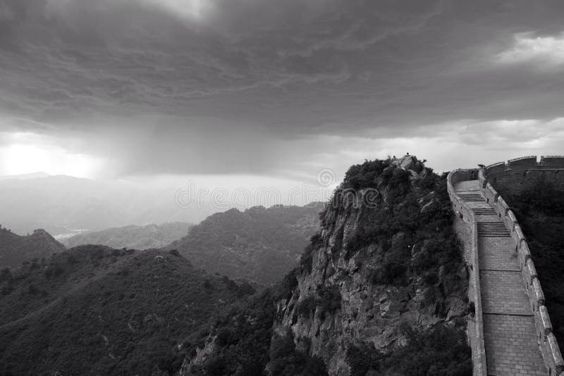Great Wall Apocalyptic Typhoon, China Stock Image - Image of raining ...