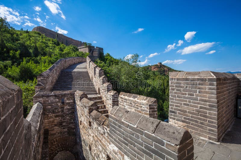 Great Wall of China at Sunny Day Stock Image - Image of asia, great ...