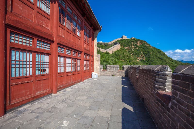Great Wall of China at Sunny Day Stock Photo - Image of architecture ...