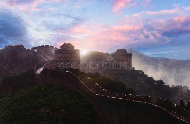 The Great Wall of China: 7 Wonder of the World Stock Image - Image of ...
