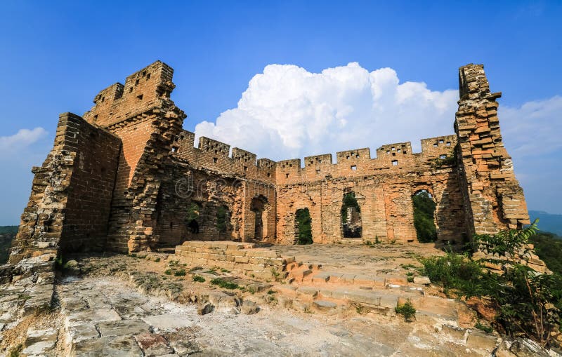 The Great Wall scenery stock image. Image of hebei, length - 68859561