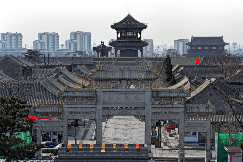 Shanhaiguan Pass at Great China Wall Stock Image - Image of building ...