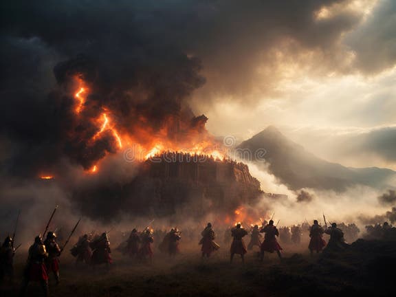 Great War between Two Countries Stock Illustration - Illustration of ...