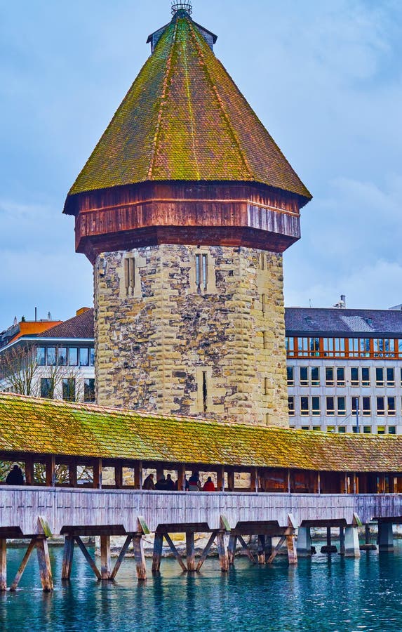 Wasserturm Tower in the Symbol of Lucerne City in Switzerland Stock ...