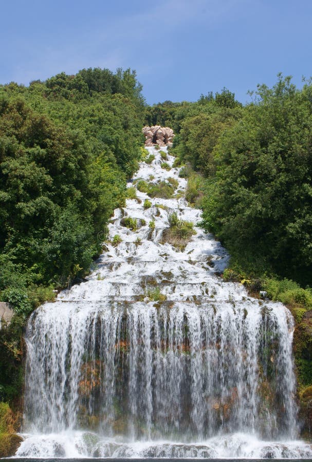 Caserta Royal Palace, Statue in Great Waterfall Stock Photo - Image of ...