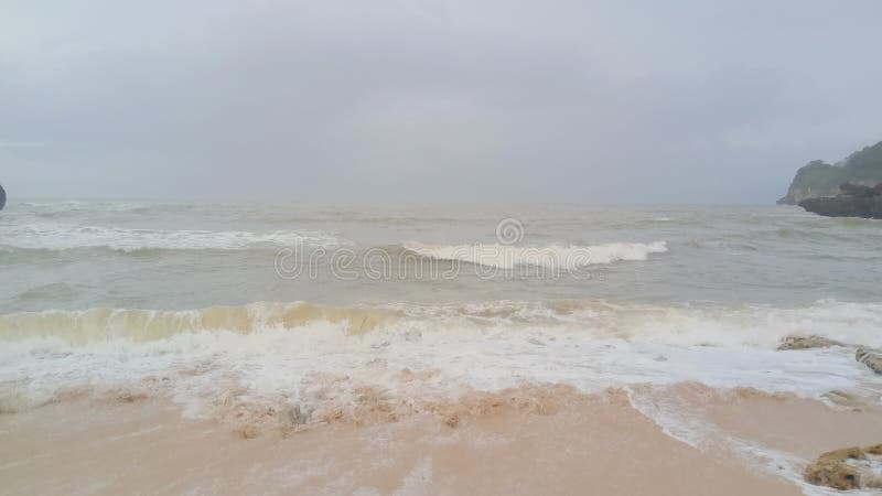 Great waves on the beach stock image. Image of sunlight - 258839509