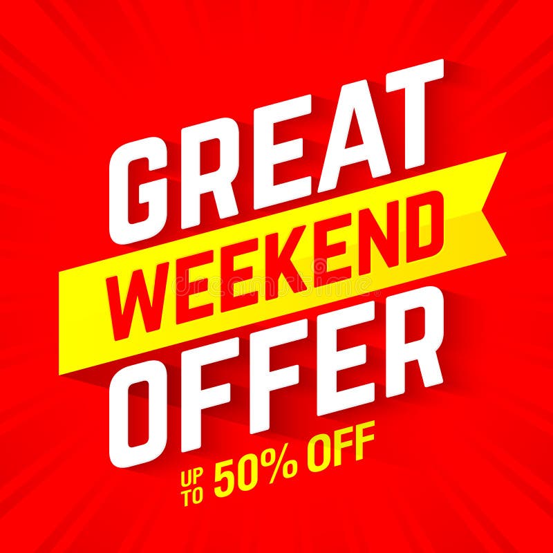 Great Weekend Special Offer Banner Stock Vector - Illustration of ...