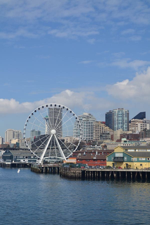 Great Wheel on Waterfront, Seattle, Washington Editorial Image - Image ...