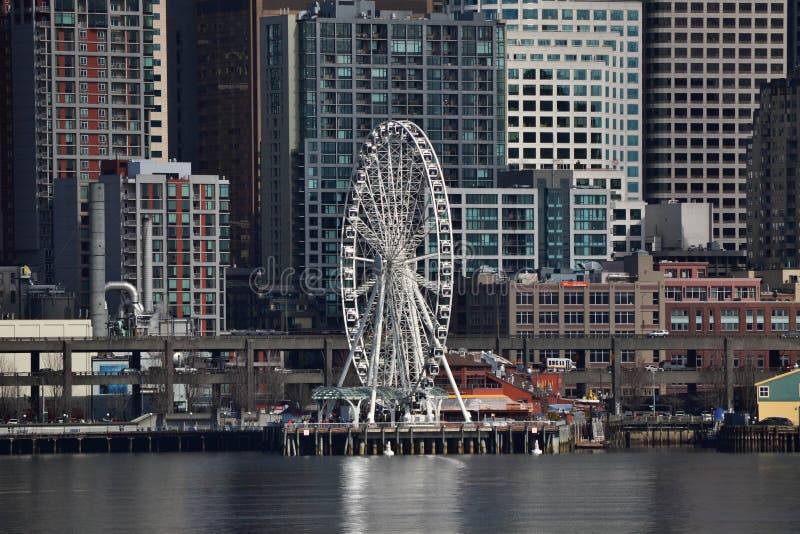 Great Wheel on Waterfront, Seattle, Washington Editorial Stock Photo ...