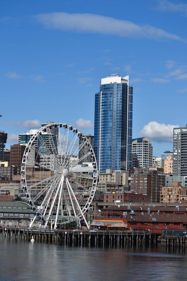 Great Wheel on Waterfront, Seattle, Washington Editorial Image - Image ...