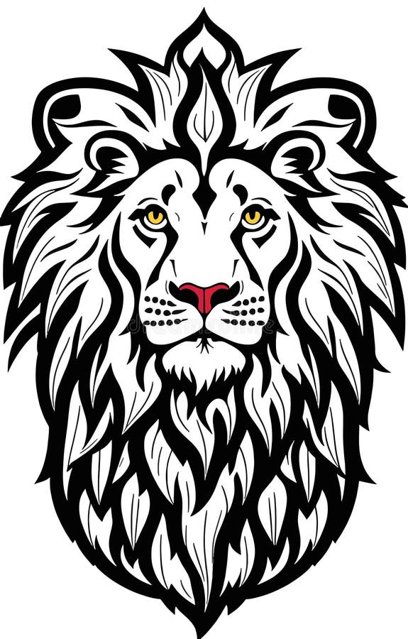 Great White Lion Head Vector. White Lion Head Vector Stock Vector ...