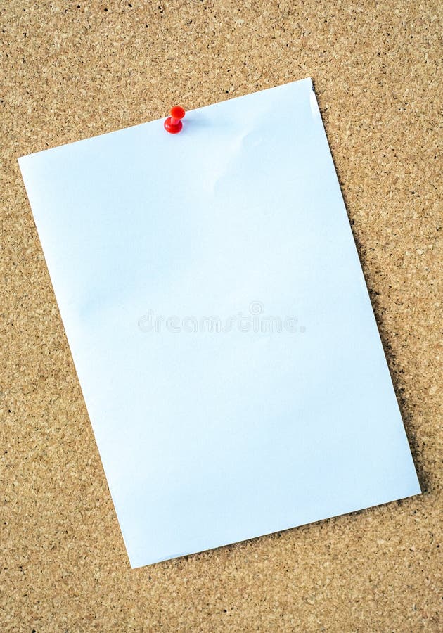 Great White Note on Pin Board As a Template Stock Photo - Image of ...
