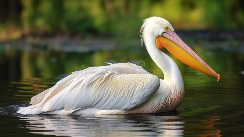 Great White Pelican (Pelecanus Onocrotalus) . Generative Ai Stock ...