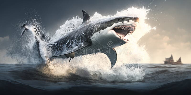 The Shark is Jumping and Attacking from the Sea Surface with AI ...