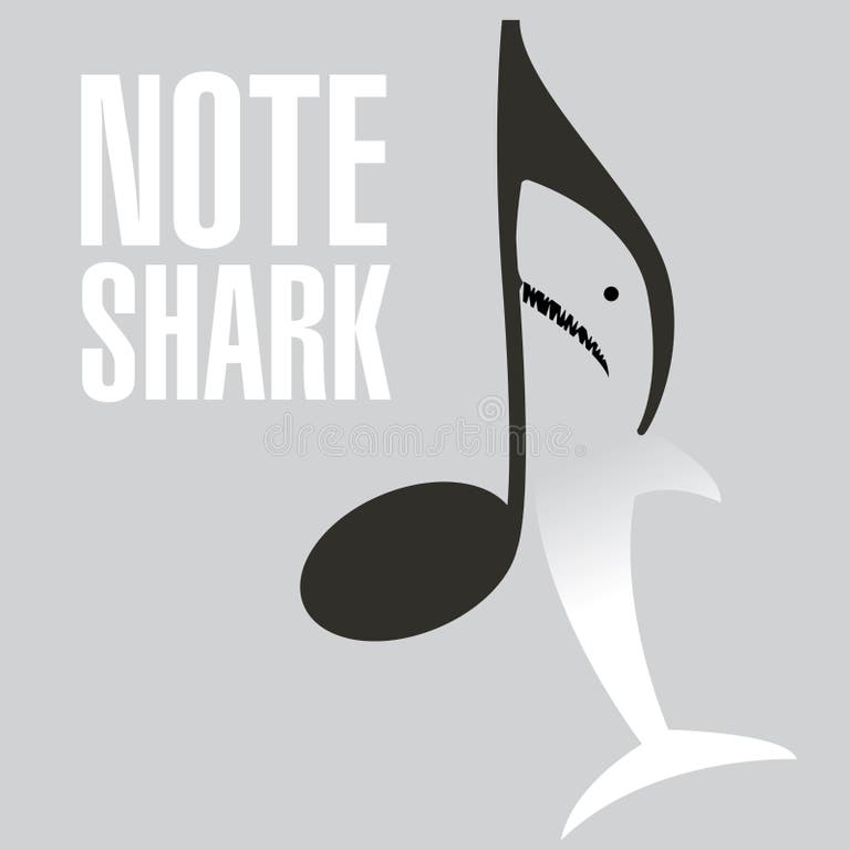A great white shark note stock vector. Illustration of design - 95683531