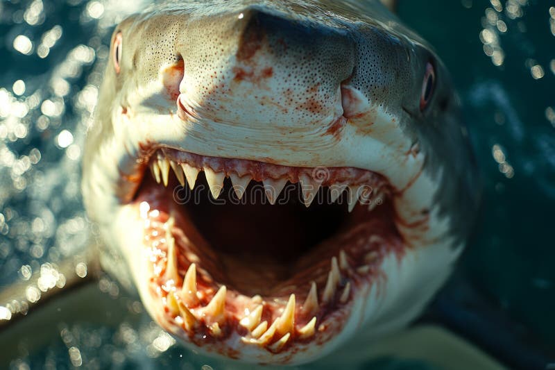 Great White Shark Showing Its Teeth Underwater Stock Photos - Free ...