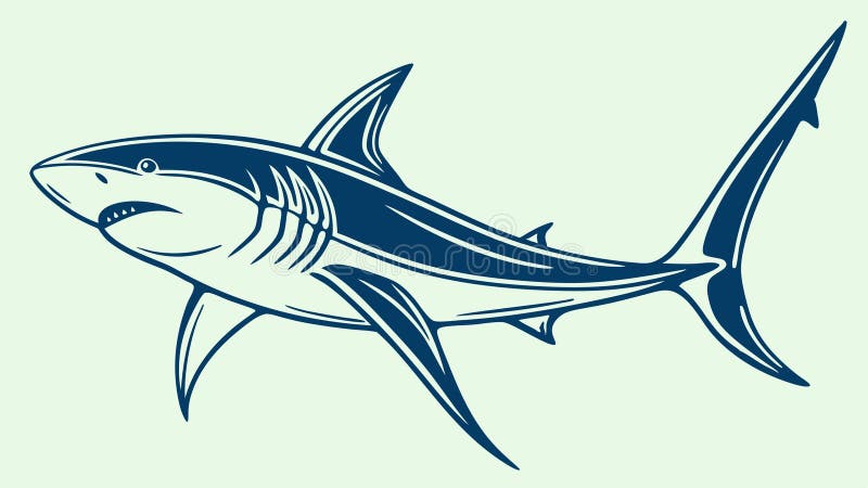 Great White Shark Vector. Powerful Marine Predator. Vector Design ...