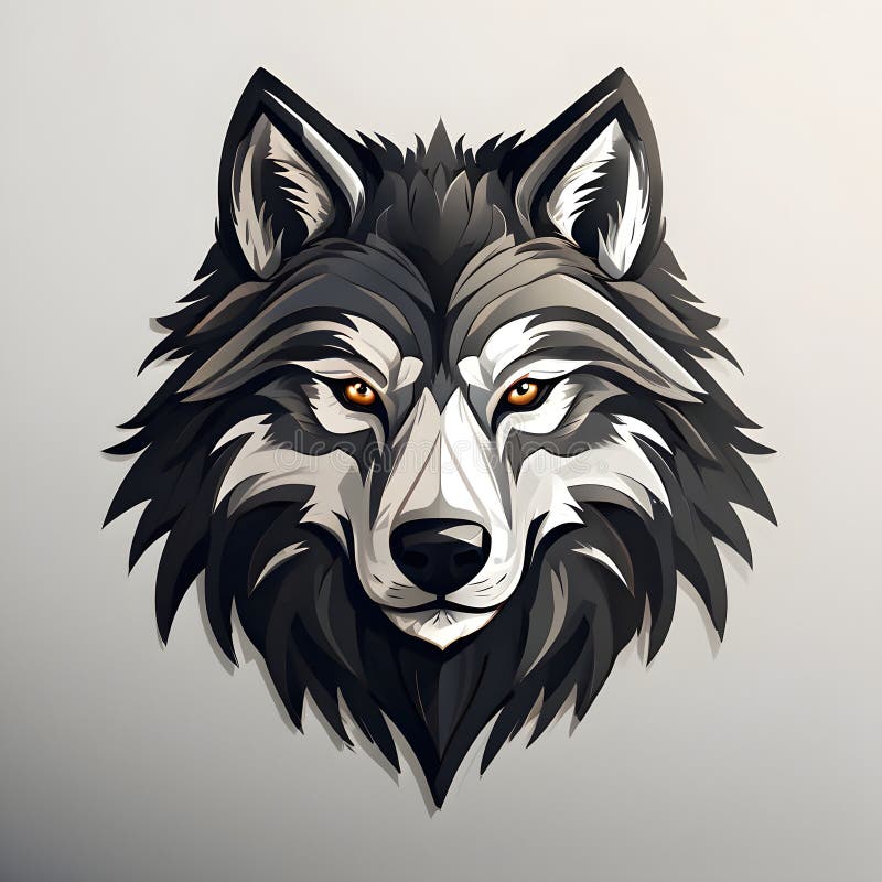 Cool Wolf Logo stock illustration. Illustration of loneliness - 318480488