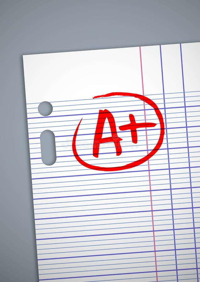 How To Get an a Plus Grade Score School Paper Report Stock Illustration ...