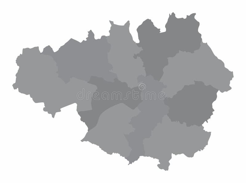 Greater Manchester Administrative Map Stock Vector - Illustration of ...
