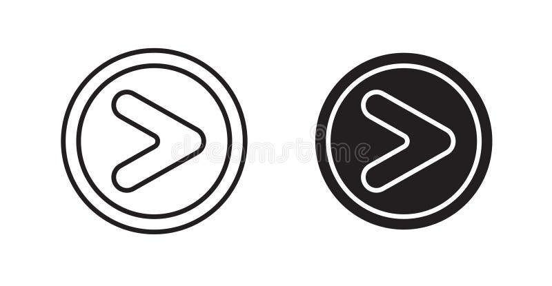 Is Greater Than Thin Line Vector Icon Set Stock Illustration ...