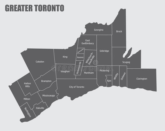 Greater Toronto Area Map Stock Illustrations – 86 Greater Toronto Area ...