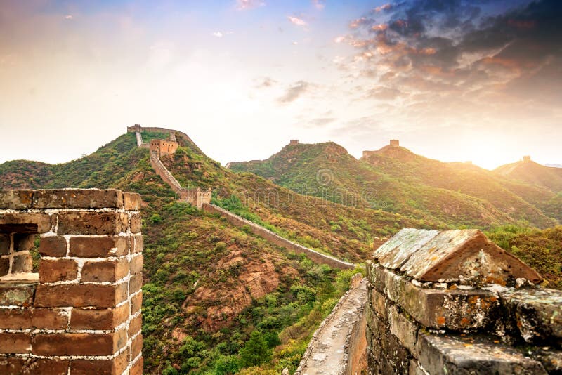 The Great Wall of China stock image. Image of outdoors - 139146097