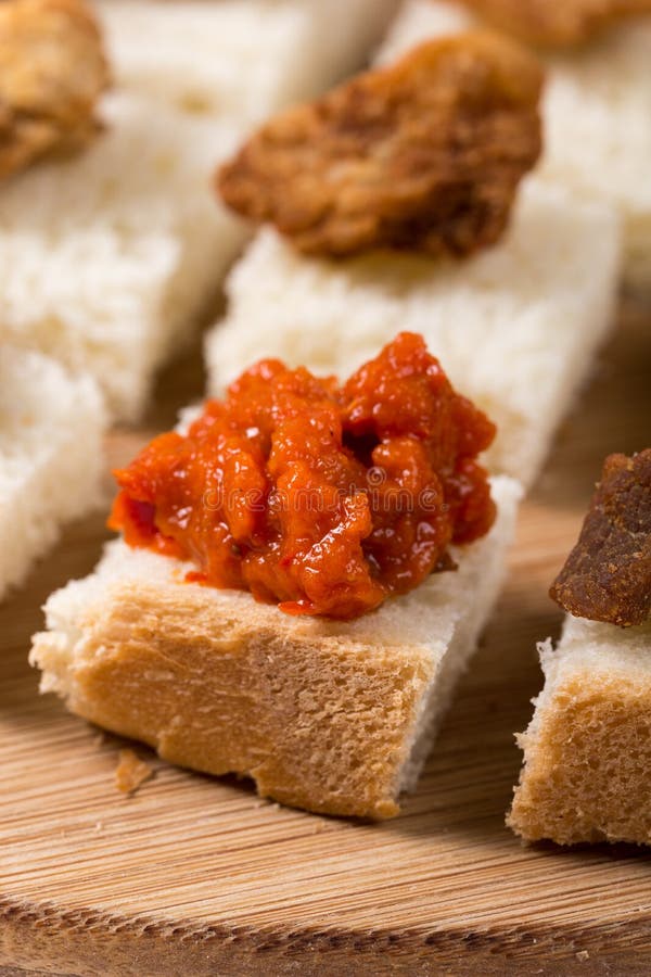 Greaves on the Chutney and Toast Bread Stock Photo - Image of relish ...