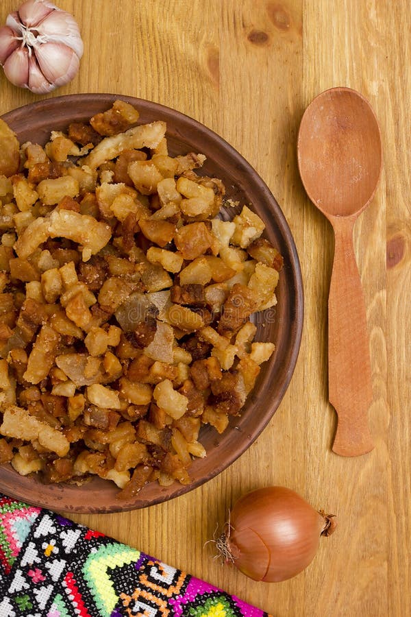 Greaves of fat stock photo. Image of ingredient, cooking - 64061194