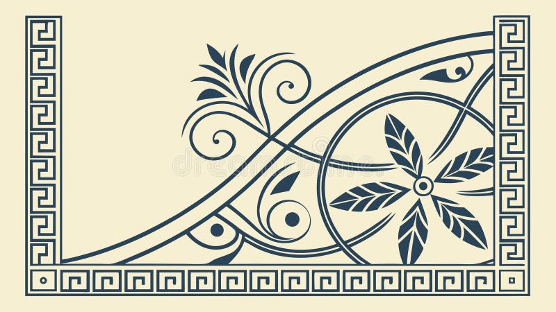 GrecoRoman Corner Border with Floral Motif, Vector Design Generative AI ...