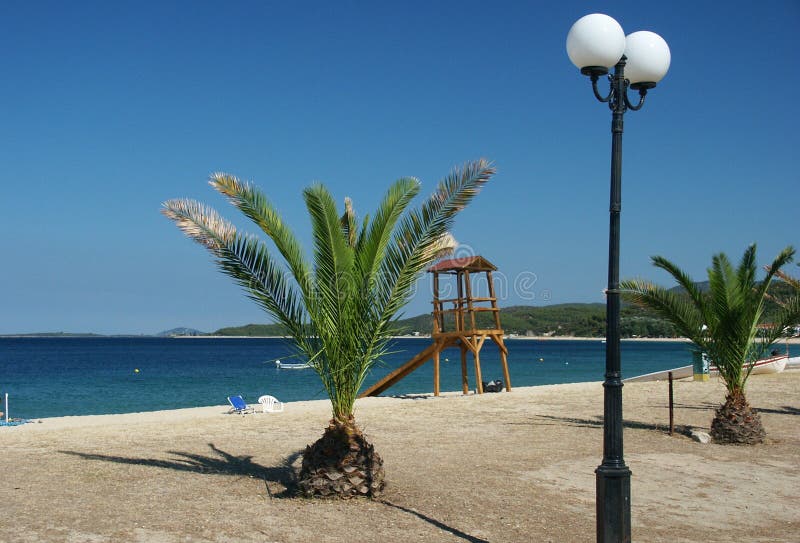 Greece stock image. Image of greece, blue, water, palmtree - 12864955