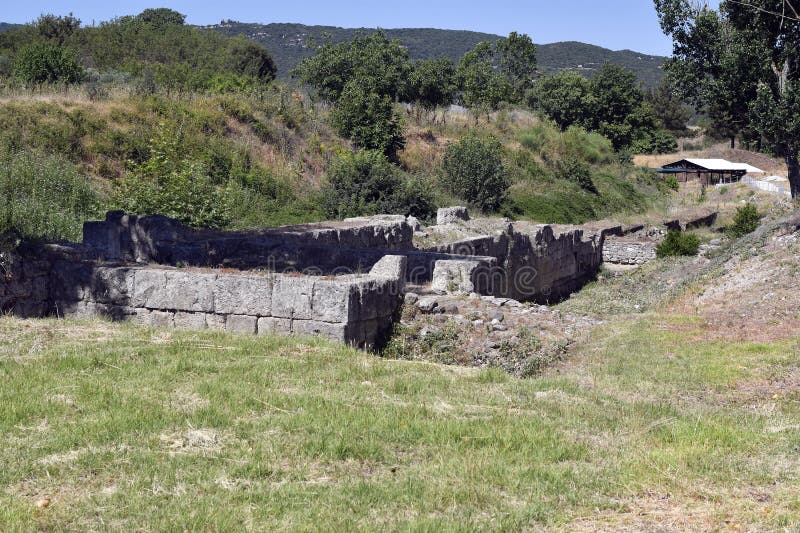 Greece, Ancient Amphipolis, Drain System Stock Photo - Image of system ...