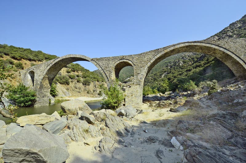 Greece, ancient bridge stock photo. Image of horizontal - 78989474