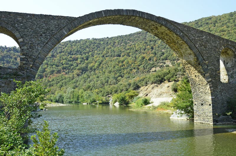 Greece, ancient bridge stock image. Image of kompsatos - 78989509