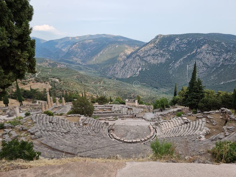 Greece Ancient Theater of Delphi Stock Photo - Image of europe, greek ...