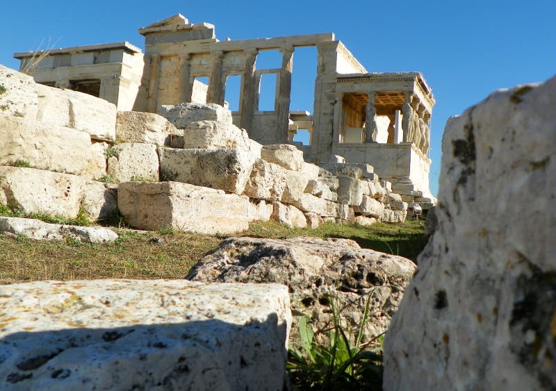 Greece, Athens, Acropolis, the Temple of Erechteion, the View from ...