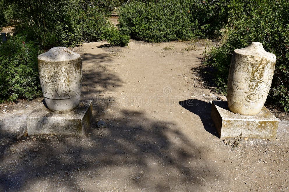 Greece, Athens, Marble Object in Ancient Agora Stock Photo - Image of ...