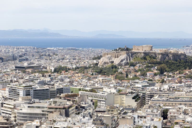 GREECE ATHENS GENERAL VIEW stock photo. Image of panorama - 154270878