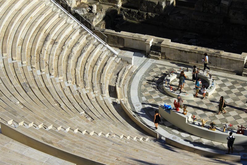 View Inside the Odeon of the Herodes Atticus in Athens, Greece ...