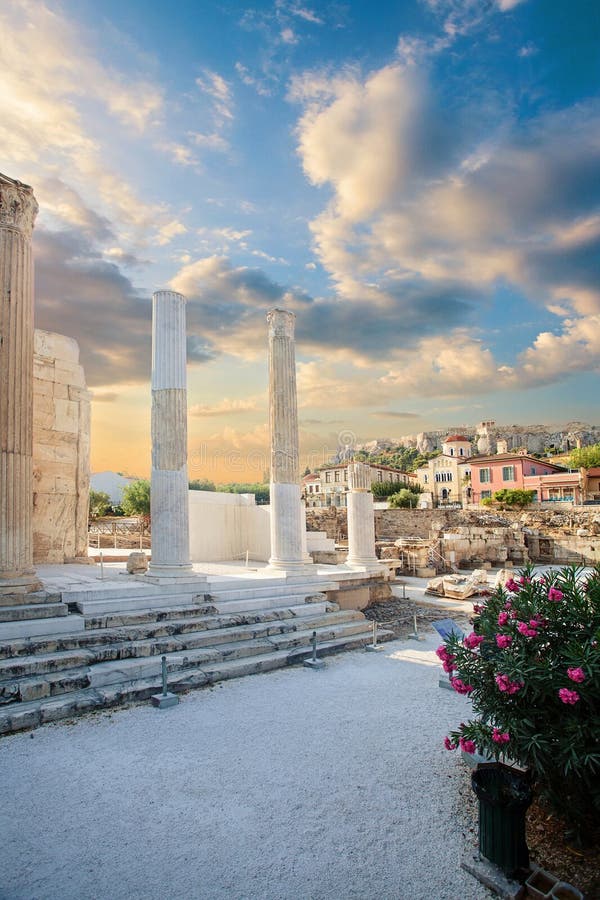 Greece, Athens, Library of Hadrian Stock Photo - Image of city, europa ...