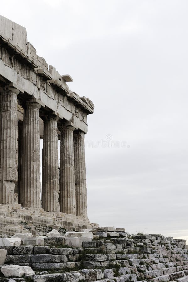 Greece. Athens. Marble Pillars of the Acropolis Stock Photo - Image of ...