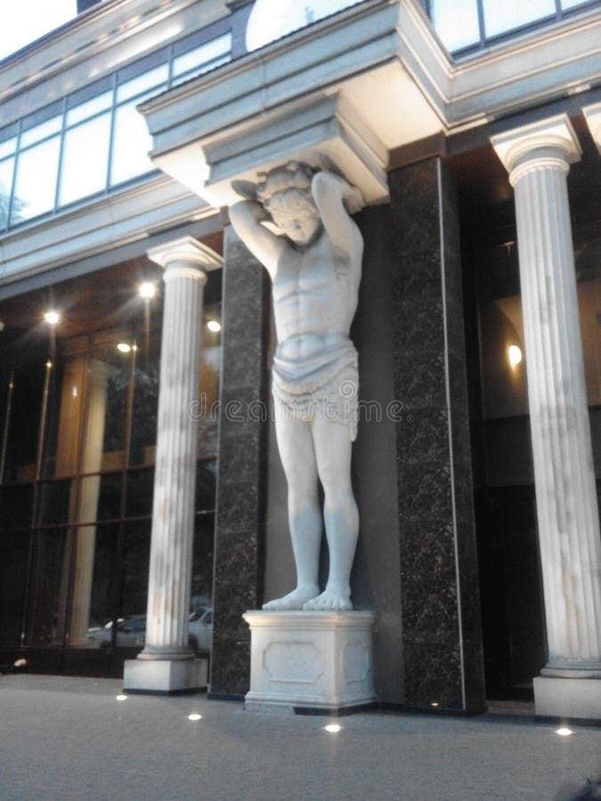 Greece Atlant titan editorial image. Image of monument - 197724015