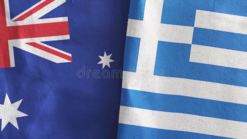 Greece and Australia Two Half Flags Together Stock Illustration ...