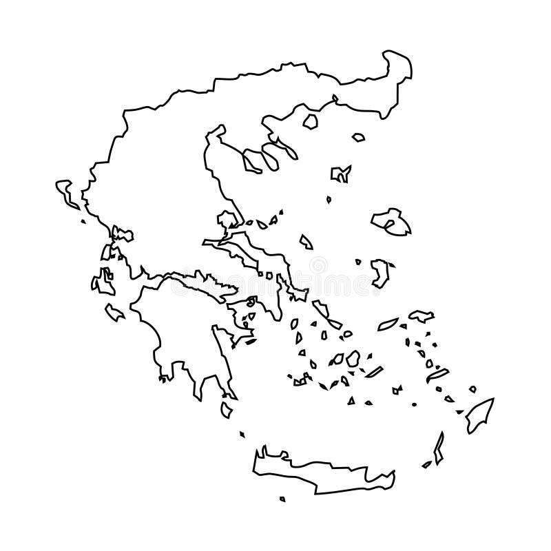 Greece - Map Outline Country Stock Vector - Illustration of paint ...