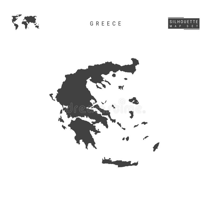 Greece Vector Map Isolated on White Background. High-Detailed Black ...