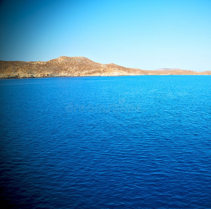 Greece from the Boat in Mediterranean Sea and Sky Stock Image - Image ...